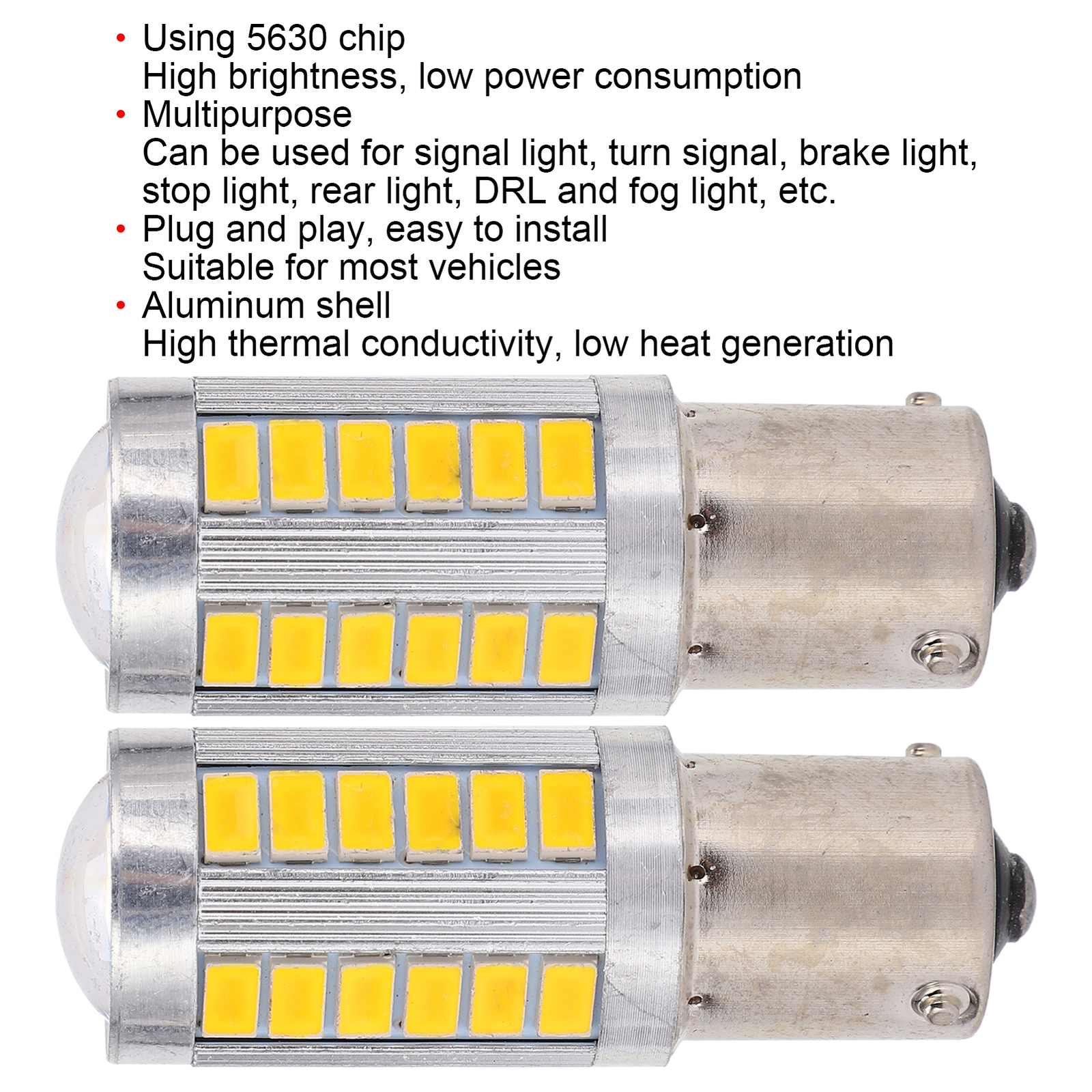 Car Yellow Light 1156 Car LED Bulb 5630 33SMD High Power For Signal ...