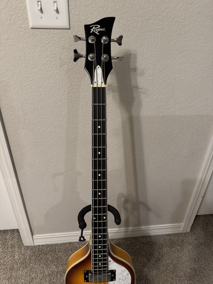 Rogue VB100 Violin Electric Beatles Bass Guitar w/ Hard Shell Case | eBay