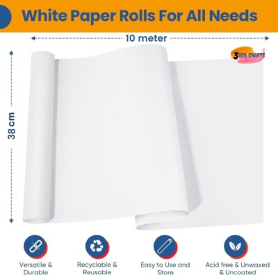 White Large Drawing Paper Roll Sketching Paper Kids Art & Craft ...