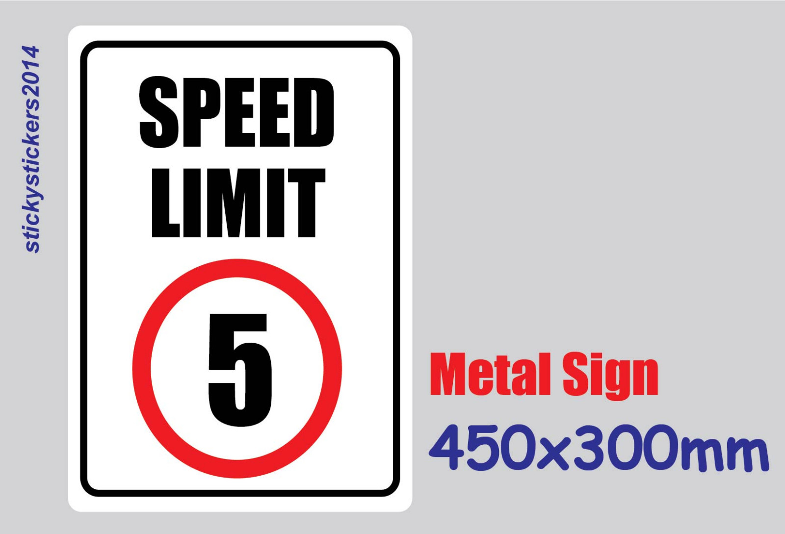 Speed Limit 5 KM/H METAL Alucobond Safety Sign 300x450mm FREE Delivery ...