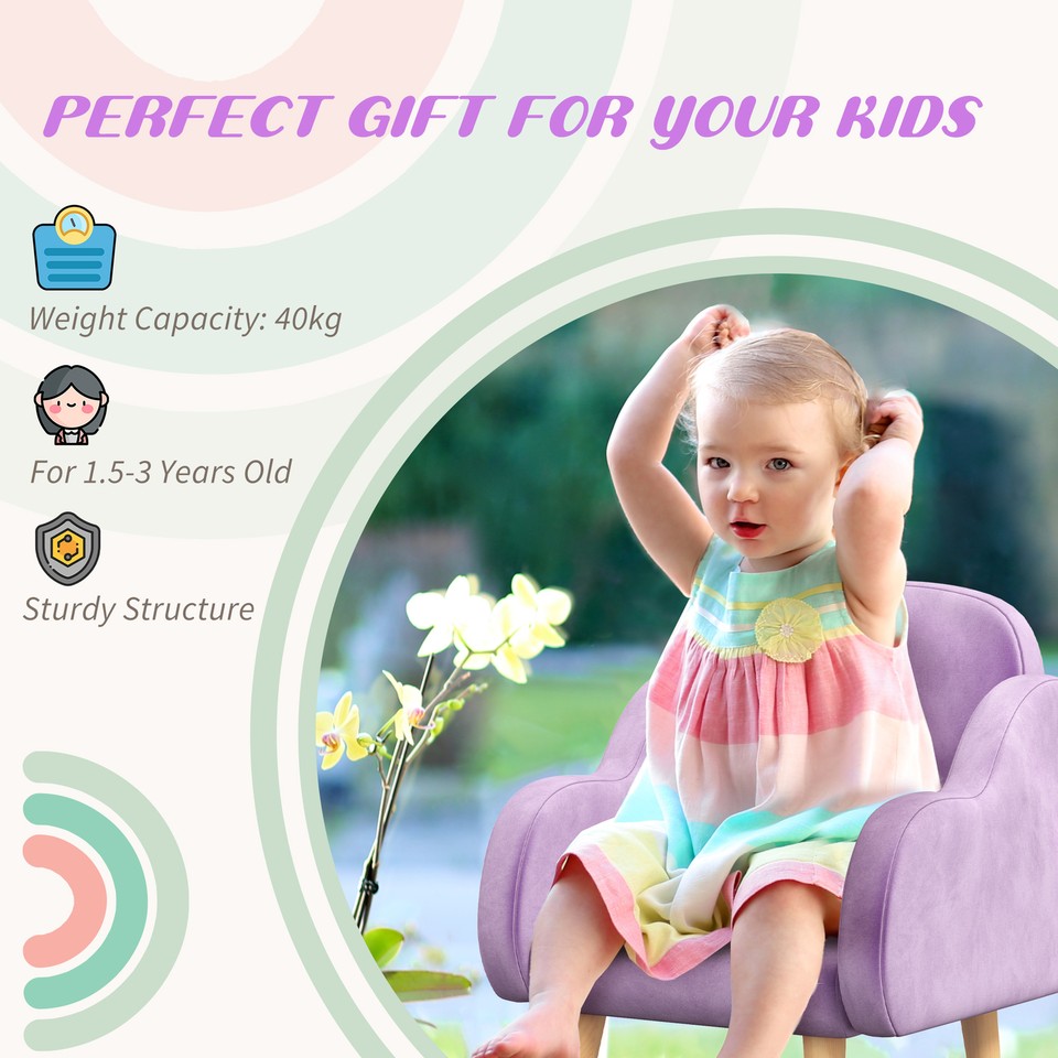 Cloud-Shaped Toddler Armchair, Kids Mini Chair for Playroom, Bedroom ...