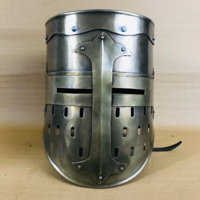 Crusader Great Helm Knight Steel Helmet Perfect for LARP & Stage ...