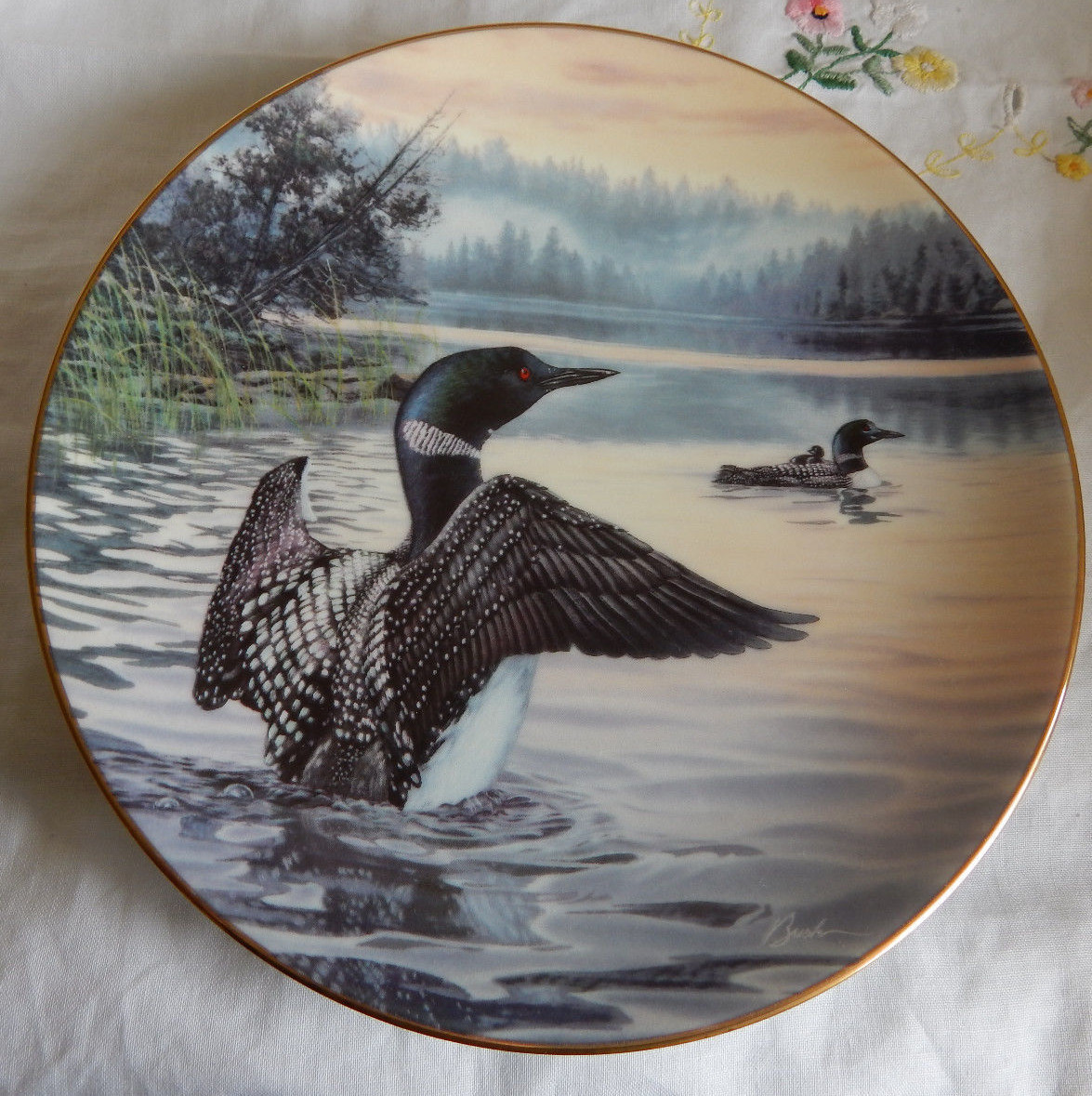 MORNING LIGHT: COMMON LOONS PLATE BIRDS OF THE NORTH COA | eBay