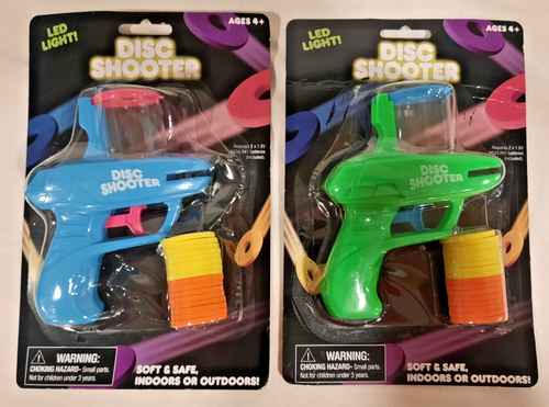 BRAND NEW KIDS FOAM DISC GUN TOY, FLYING DISC SHOOTER SET OF 2 SOFT ...