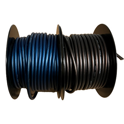Install Bay 6 Gauge AWG Wire clabe 20 FT 10 Black 10 Blue Power Ground ...