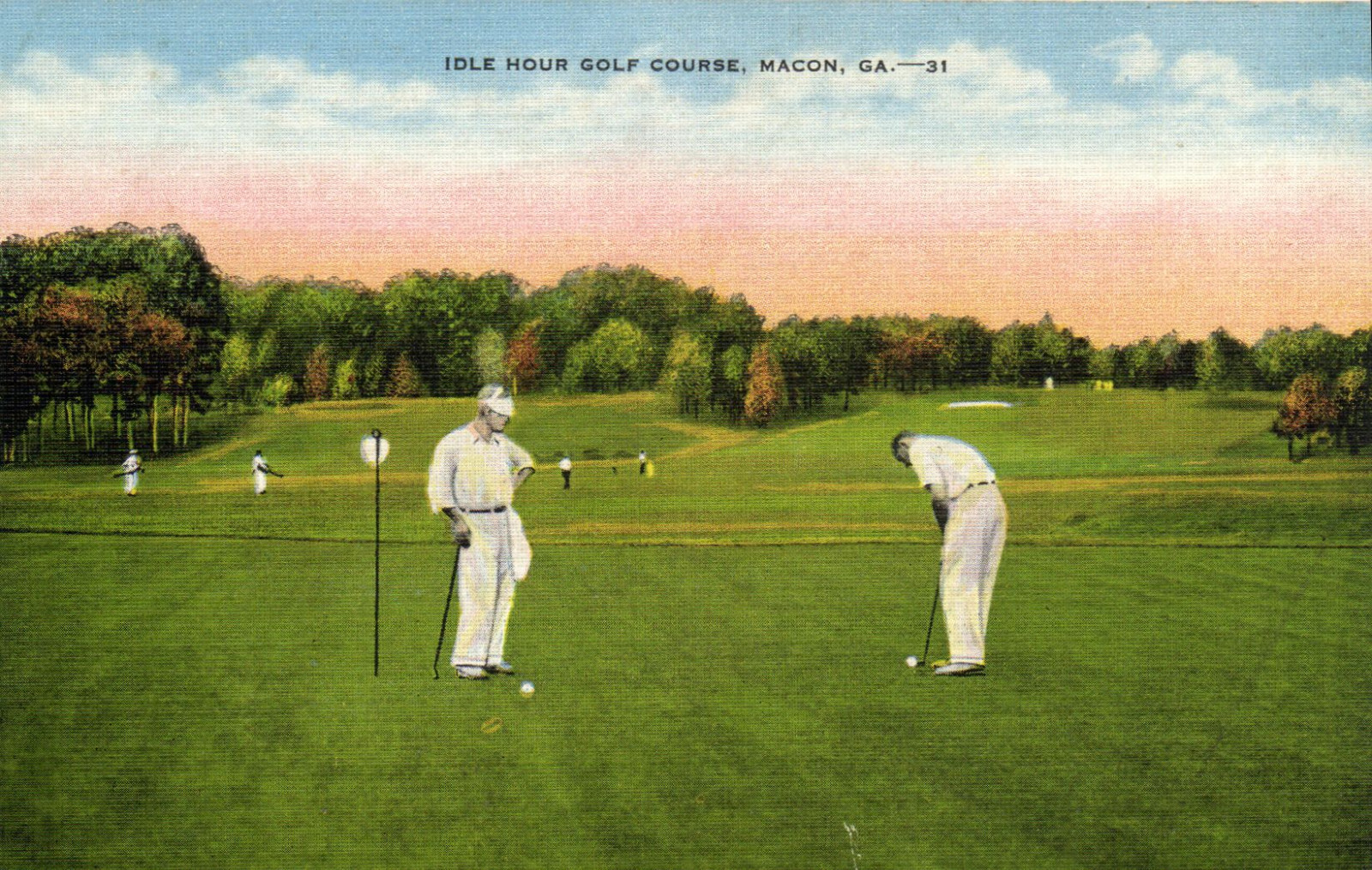 PC GOLF, GA, MACON, IDLE HOUR GOLF COURSE, Vintage Postcard (b45834) | eBay