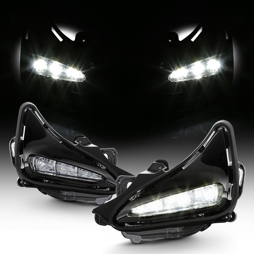 Pair For 2017 2018 2019 Toyota Corolla LED DRL Front Bumper Fog Lights ...