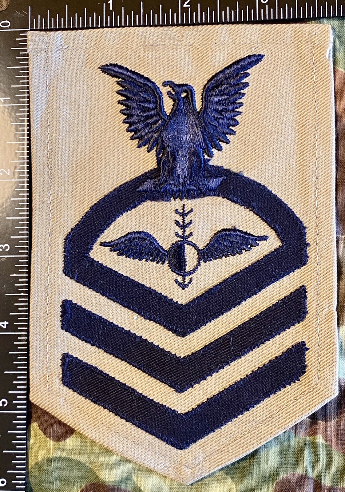 WWII undated Khaki Navy Rate Aerographer's Mate CPO rank Patch USN AGC ...