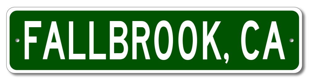 Fallbrook, California Metal Wall Decor City Limit Sign - Aluminum | eBay