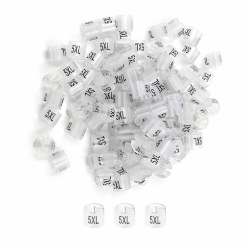 100pcs XS-5XL Set Coat Hanger Sizer Tag Plastic Garment Size Marker ...
