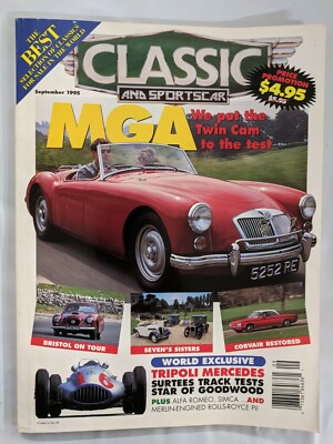 CLASSIC & SPORTS CAR MAGAZINE SEPT. 1995 MGA M181 | eBay