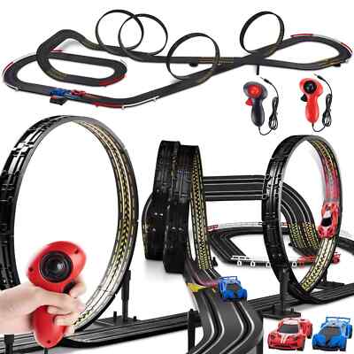 Slot Car Race Track Set Electric Powered Race Track Dual Racing Car ...