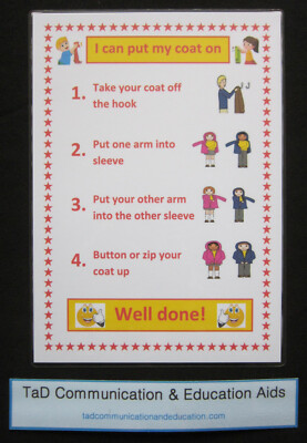 I CAN PUT MY COAT ON CHART Autism ADHD SEN PECS Dementia Alzheimer's ...