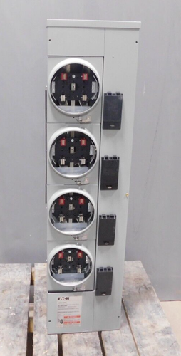 Eaton 4-Gang Meter Pak Stack 800 Amp Main 125A Branch Ringless Socket ...