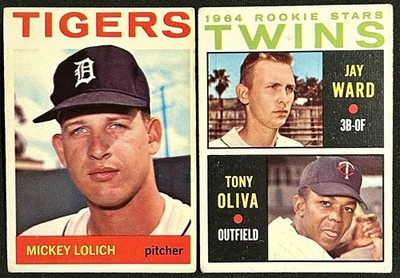 Tony Oliva & Mickey Lolich 1964 Topps Rookie Lot Of (2) RC VG HOF #116 ...