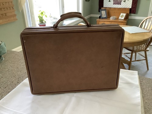 Vtg Hartmann Brown Leather Briefcase Hard Case Attache Executive | eBay