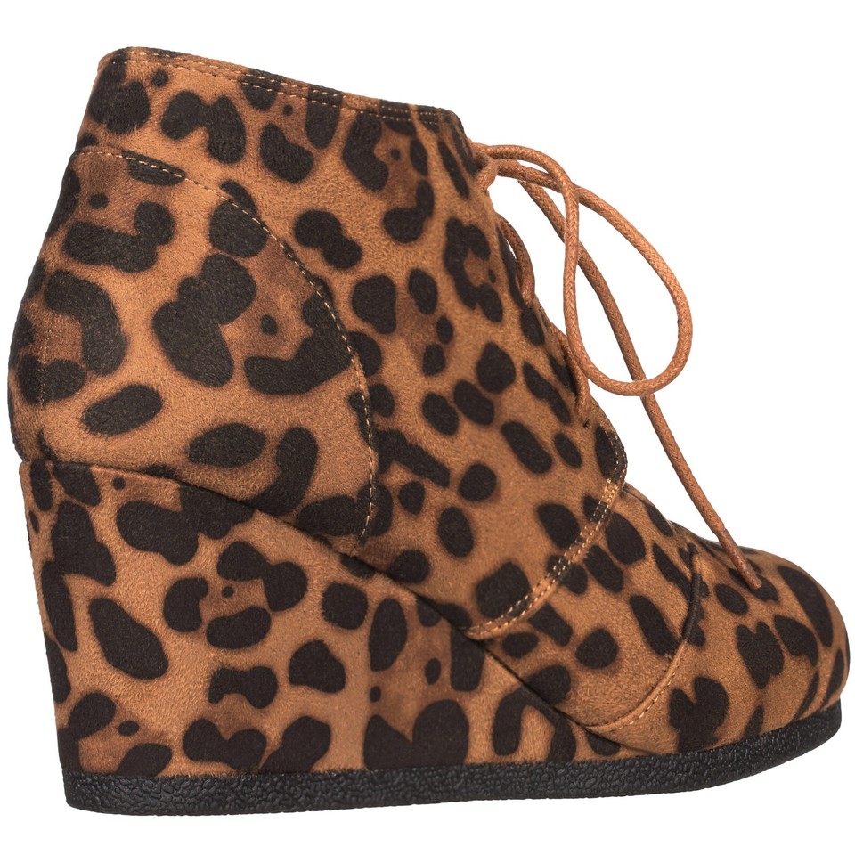 Women's Ankle Boots Wedge Heel Booties Lace Up Low Wedge Heel Booties ...