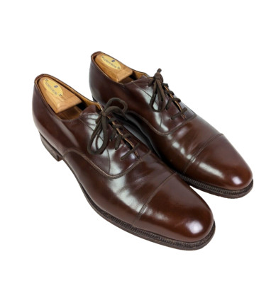 CHURCH'S Cap Toe Balmoral Oxford Sz 10 C Brown Dress Shoes England | eBay
