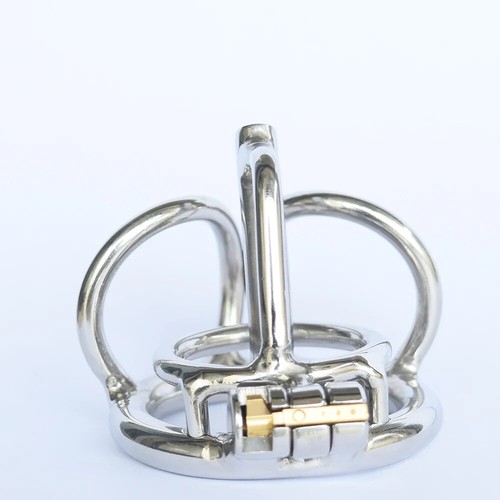 Stainless Steel Male Chastity Device Cage with Scrotum Ring Lock ...