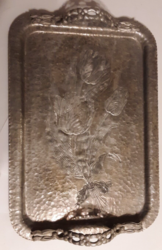 RODNEY KENT HAND WROUGHT CREATIONS #408 HAMMERED ALUMINUM SERVING TRAY ...