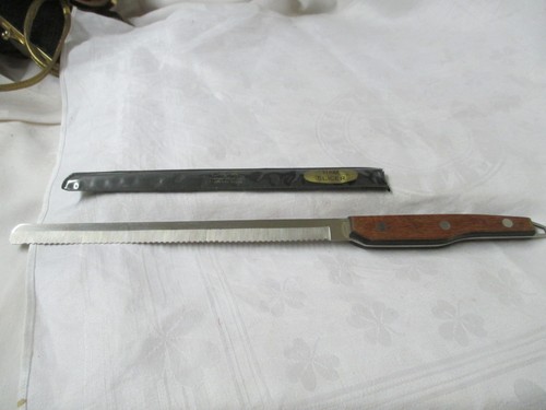 Vintage Japan Royalton Custom crafted stainless & wood Ham Slicer Knife ...
