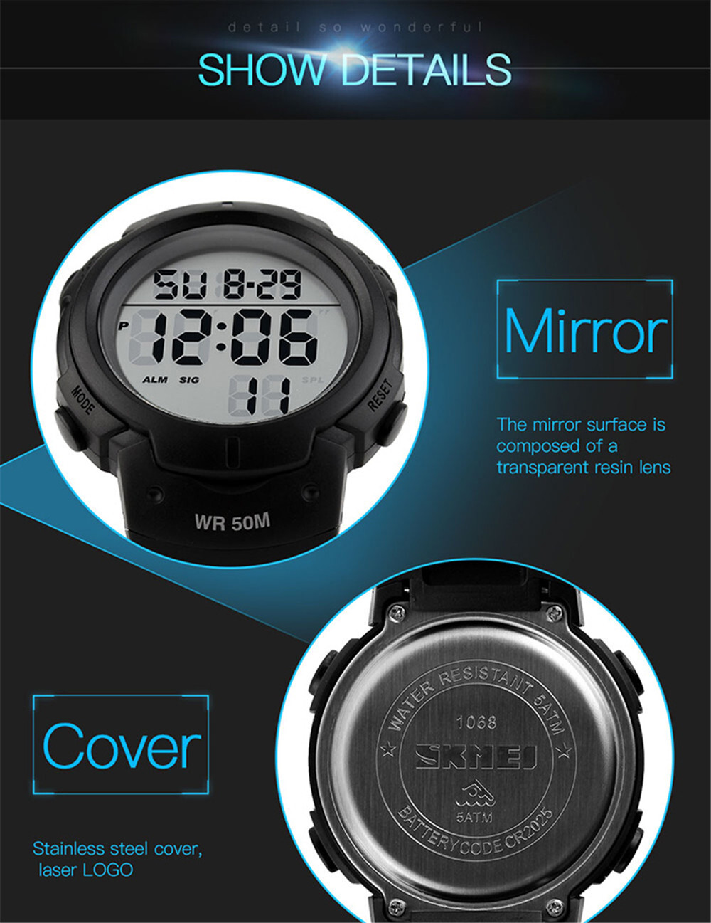 SKMEI Men Sport Watch Fashion LED Watches Students Boys Digital ...