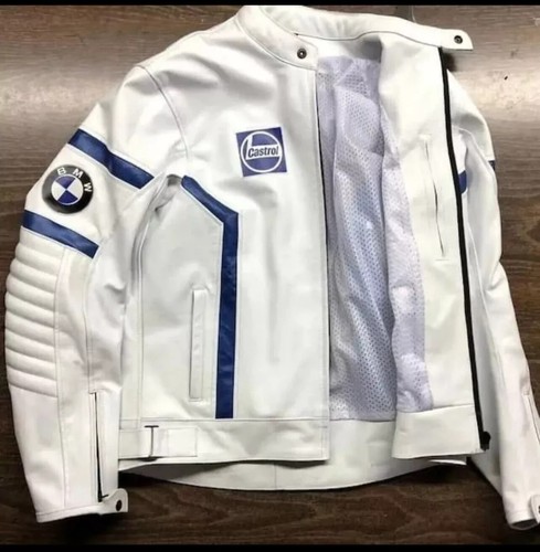 New BMW Motorrad Leather Motorbike Jacket MotoGP BMW Motorcycle Biker ...