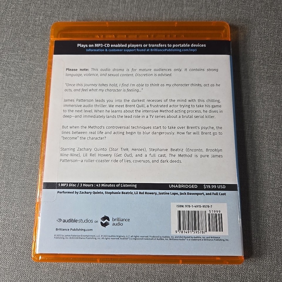 The Method by James Patterson ~ Zachary Quinto Stephanie Beatriz MP3 ...