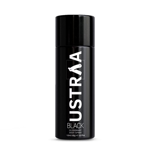 Ustraa Black Deodorant Spray For Men, 150Ml Strong & Intense Fragrance ...