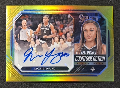 2024 Select WNBA Jackie Young Courtside Action Signatures Gold Prizm #8 ...