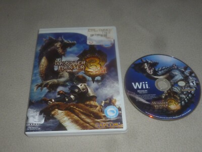 NINTENDO Wii GAME MONSTER HUNTER 3 TRI W CASE CAPCOM MONSTERS SLAY ...