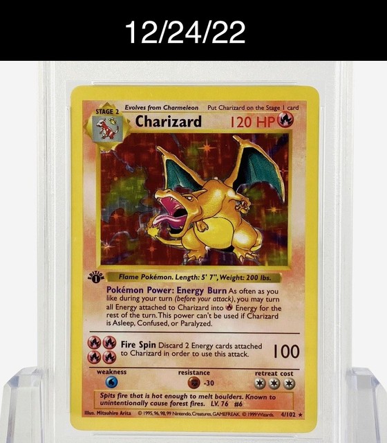 Pokémon TCG Charizard Base Set 4/102 Holo 1st Edition Holo Rare for ...