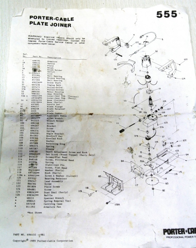 Porter Cable Plate Joiner # 555 with Case Power Tool Woodworking | eBay