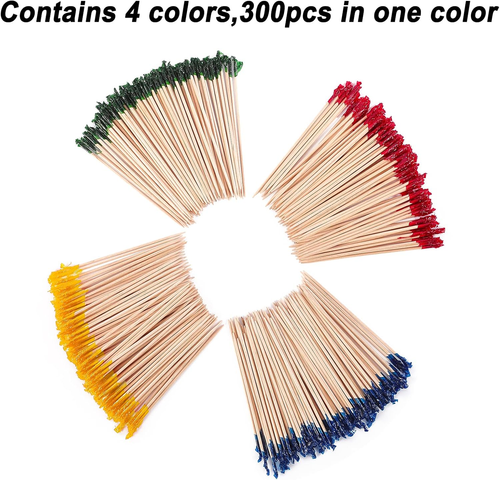 4 Inch Wood Frill Picks Toothpicks,1200 Pcs Cocktail Picks,Sandwiches ...