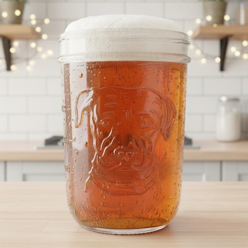 Lagunitas Brewing Company Beer Glass Embossed Dog Logo Mason Jar 16 oz ...