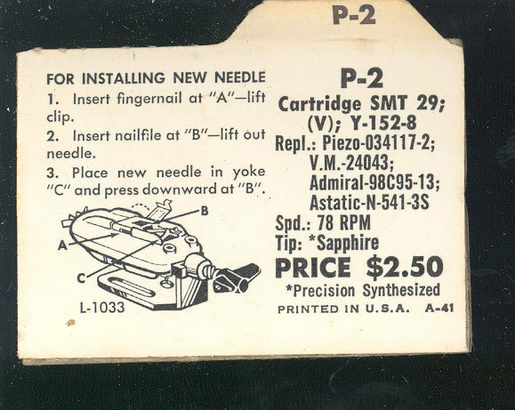 Jensen P-2 SMT 29; (V); Y-152-8 Needle - 78 rpm Sapphire | eBay