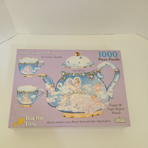 Vintage 1998 Angel Teapot & Cups Shaped Puzzle Laine Gordon Tea for Two ...