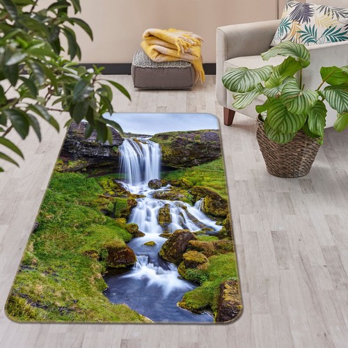 3D Mountain Waterfall River ZHUA424 Game Non Slip Rug Mat Photo Carpet ...