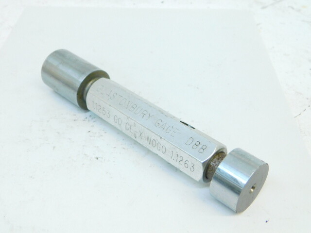 USED GO/NO GO CYLINDRICAL PLAIN PIN PLUG GAGUE (GO: 1.1253)(NO GO: 1. ...
