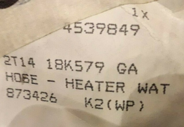 Genuine Ford TRANSIT Connect 1.8l Auxiliary Water Hose 02 4539849 for ...