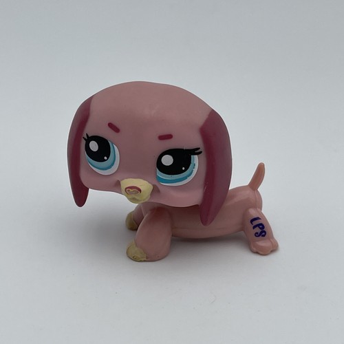 Hasbro LPS PETSHOP / Littlest Pet shop CHIEN DOG TECKEL ROSE Yeux bleu ...