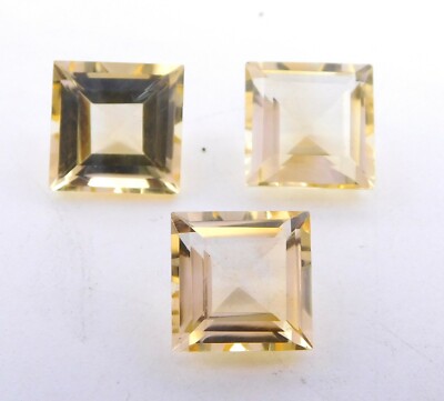 Natural Citrine Square Cut Lot Loose Gemstone 12 MM For Jewelry Making ...