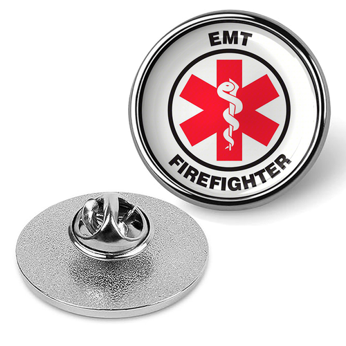 EMT Firefighter Hat Pin Lapel Tie Tac Badge, Military Emblem Suit Shirt ...