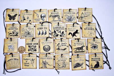 24-Halloween-Vintage-Fantasy Potion Label-Party-Ephemera-Journal~Gift ...