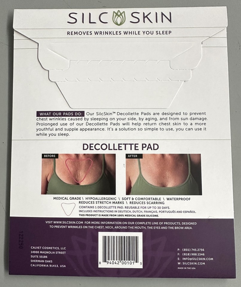 SilcSkin - Decollette Pad - Correct and Prevent Aging Signs - 30 Day ...