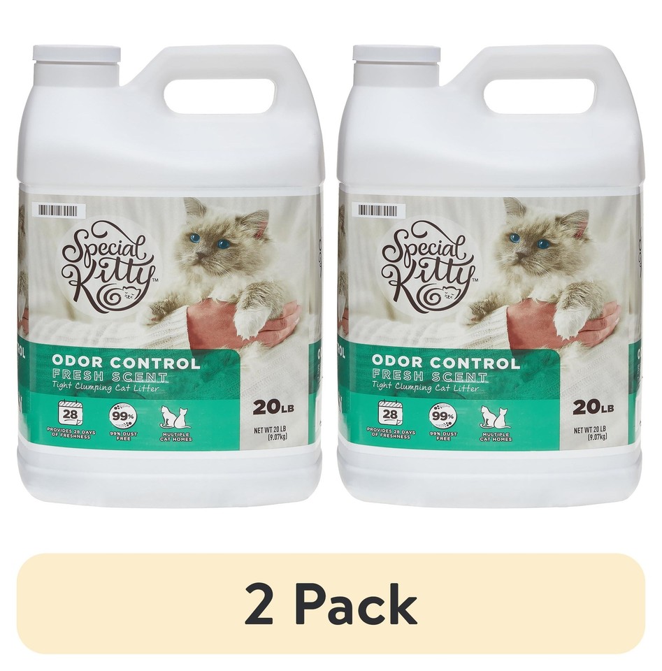 Fresh Scent Scoopable Cat Litter 20lb (2 Pack) - Tight Clumping Formula ...
