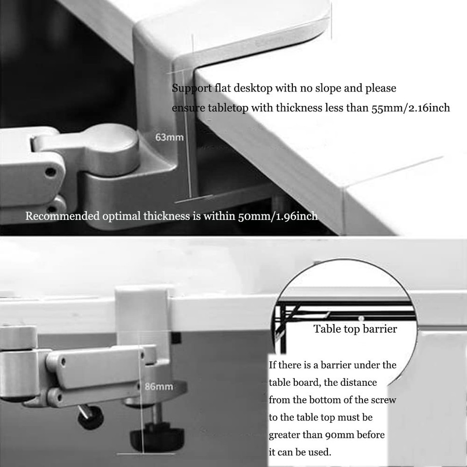 Ergonomic Arm Support for Desk Office Rotating Arm Rest Pad Clamp-On ...