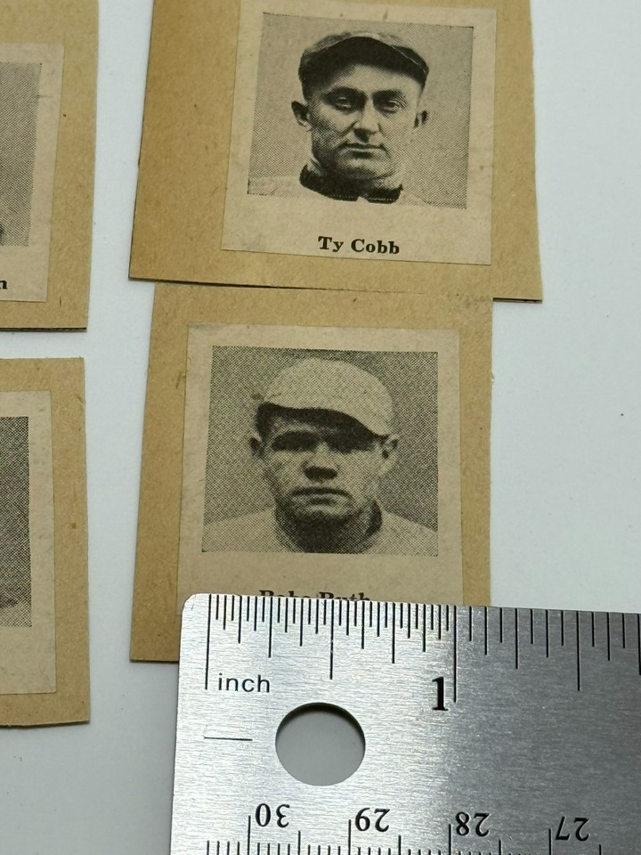 (6) 1930s Baseball Magazine cutouts Babe Ruth, Ty Cobb 1 1/4" Ruth ...