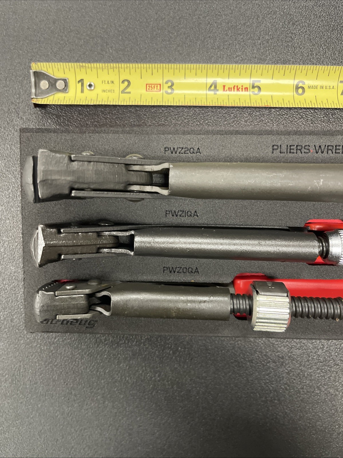 Snap-on Tools SPAIN NEW RED 3-Piece Quick Adjust Plier Wrench Foam Set ...