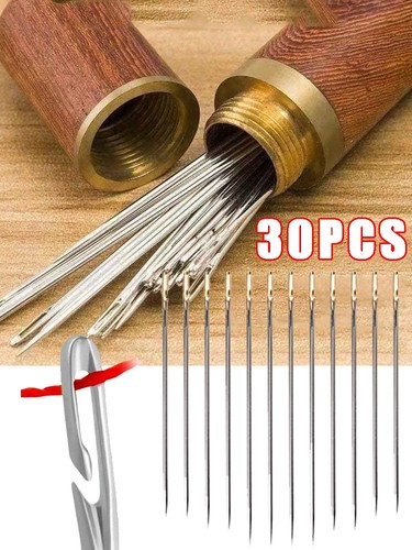 30pcs Self-Threading Sewing Needles: Easy Thread Stainless Steel Hand ...